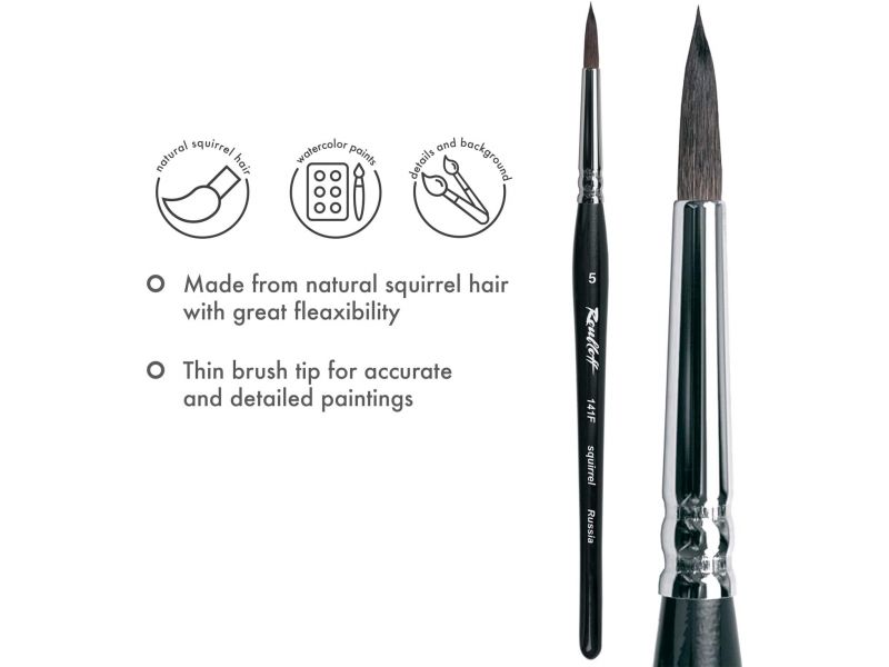 Roubloff Serie 141f, Pennello Punta Tonda In Pelo Di Scoiattolo - Dal Molin