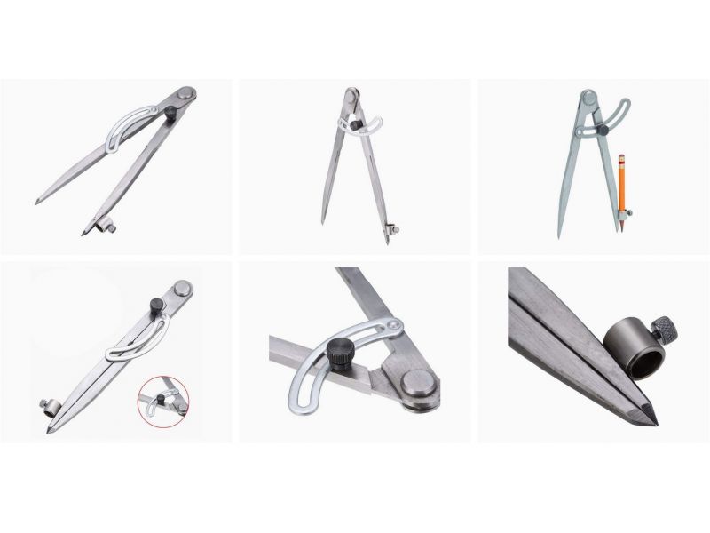 Compasso Con Guida A Due Punte In Metallo, Con Supporto Per Matita O ...