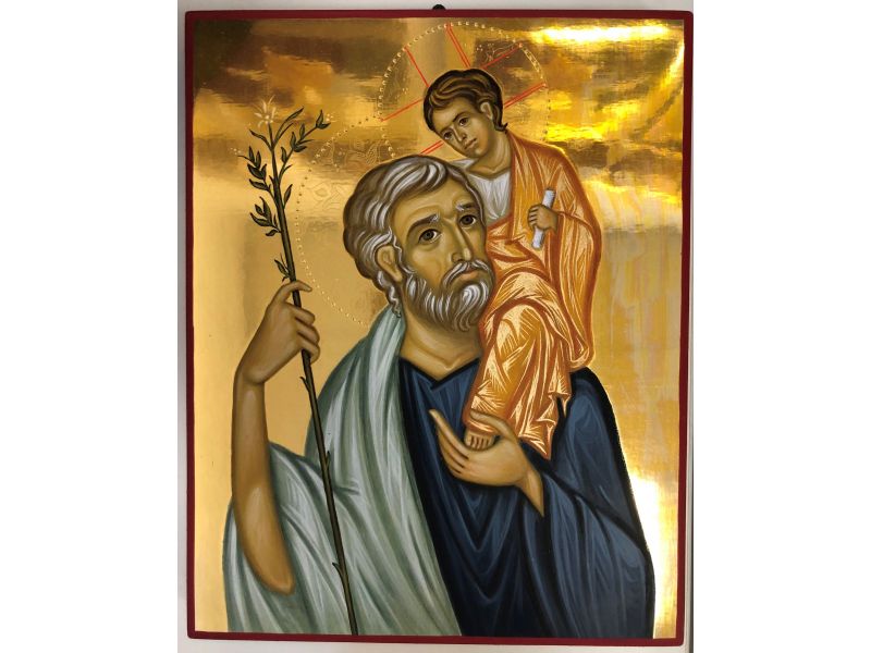 Icon Of St. Joseph And Jesus 20x25 Cm - Dal Molin