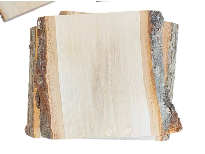 Pieza Varias, En Madera Maciza De Aliso Con Biseles Y Corteza, Ancho 15 ...